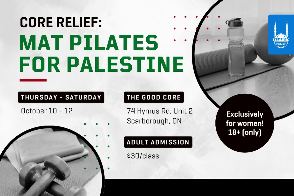 Core Relief: Mat Pilates for Palestine| Scarborough | Islamic Relief Canada
